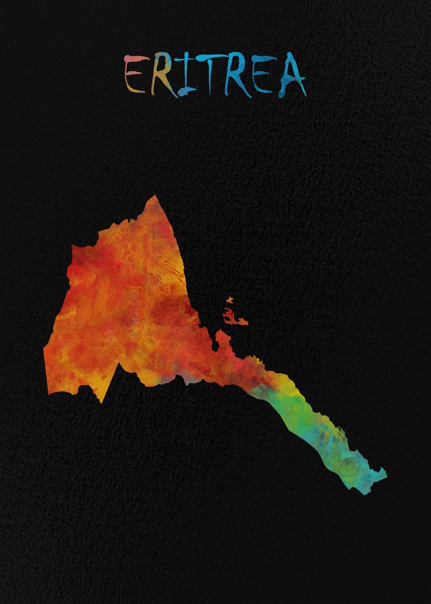 'Map of Eritrea' Poster, picture, metal print, paint by Unchained Tom ...