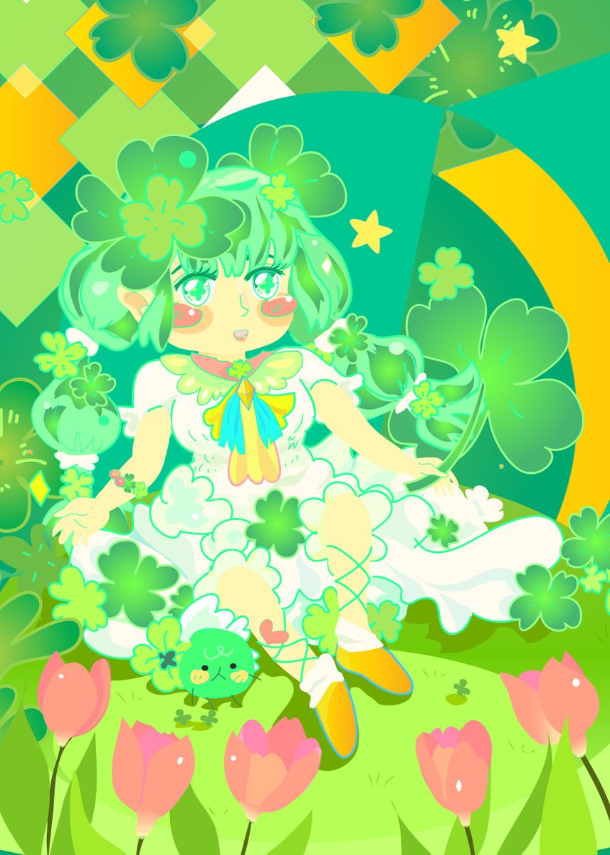 'ms Clover Vector' Poster, picture, metal print, paint by Mita Vegalisa ...