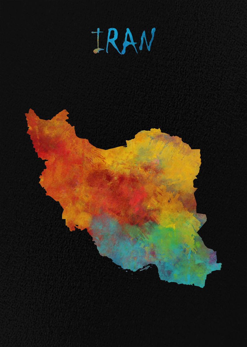 'Map of Iran' Poster, picture, metal print, paint by Unchained Tom ...