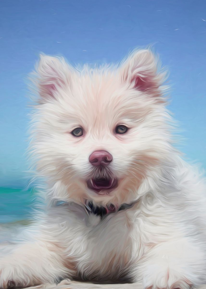 'Happy Dog' Poster, picture, metal print, paint by Armstrong | Displate