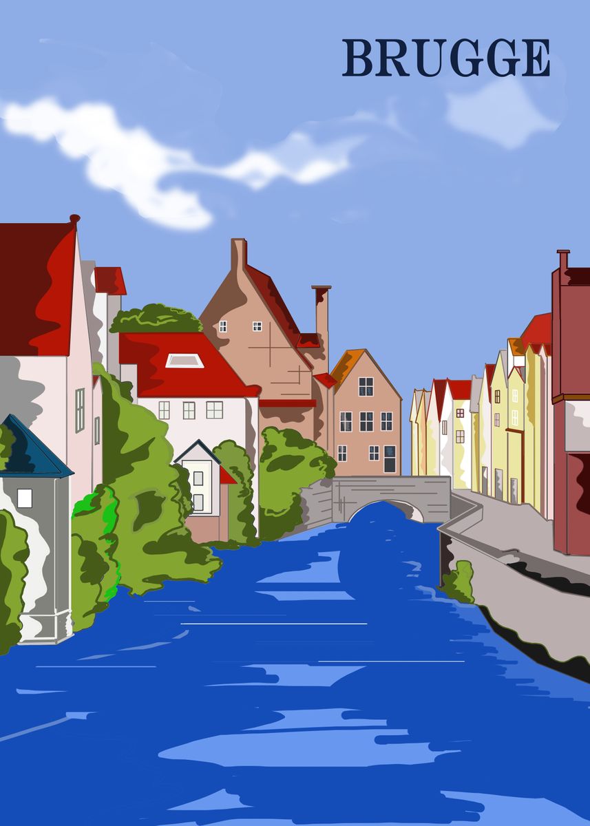'Brugge' Poster, picture, metal print, paint by Nandita Basu | Displate