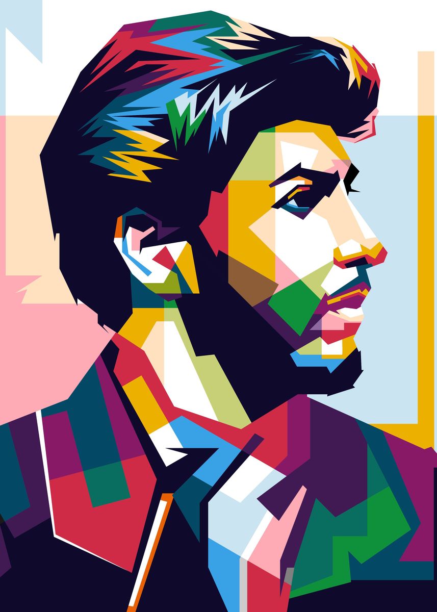 'men face Pop Art' Poster by Rizky Dwi | Displate