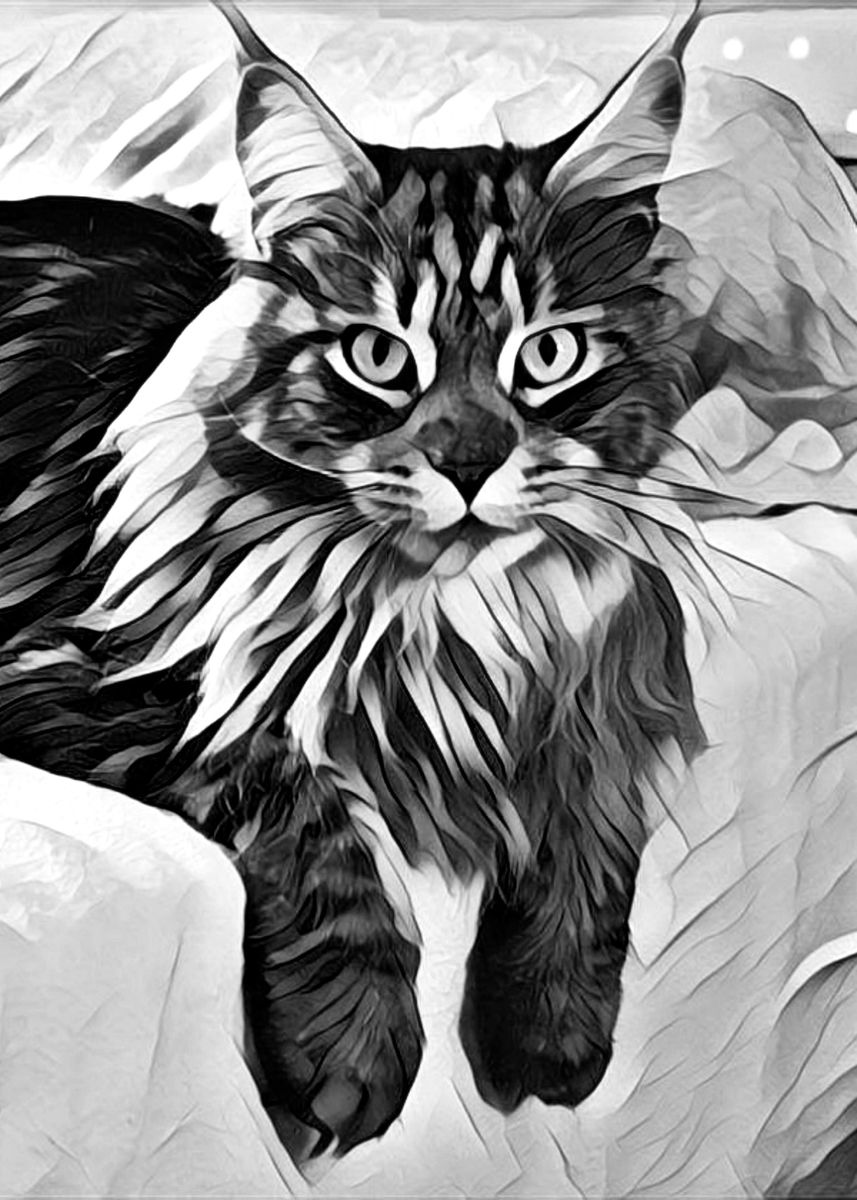 'Fine Art Cat' Poster, picture, metal print, paint by ANDRE MCKAY ...