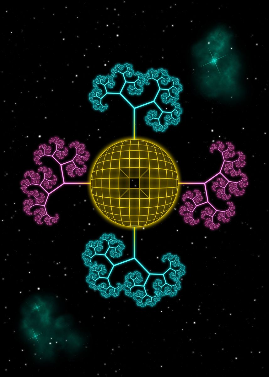 'Fractal Trees +++ No003' Poster, picture, metal print, paint by ...