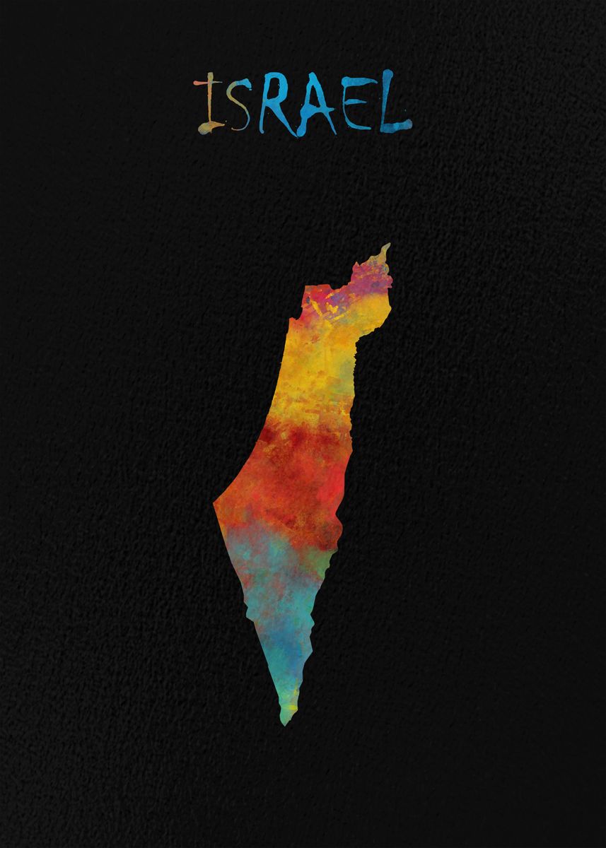 'Map of Israel' Poster, picture, metal print, paint by Unchained Tom ...