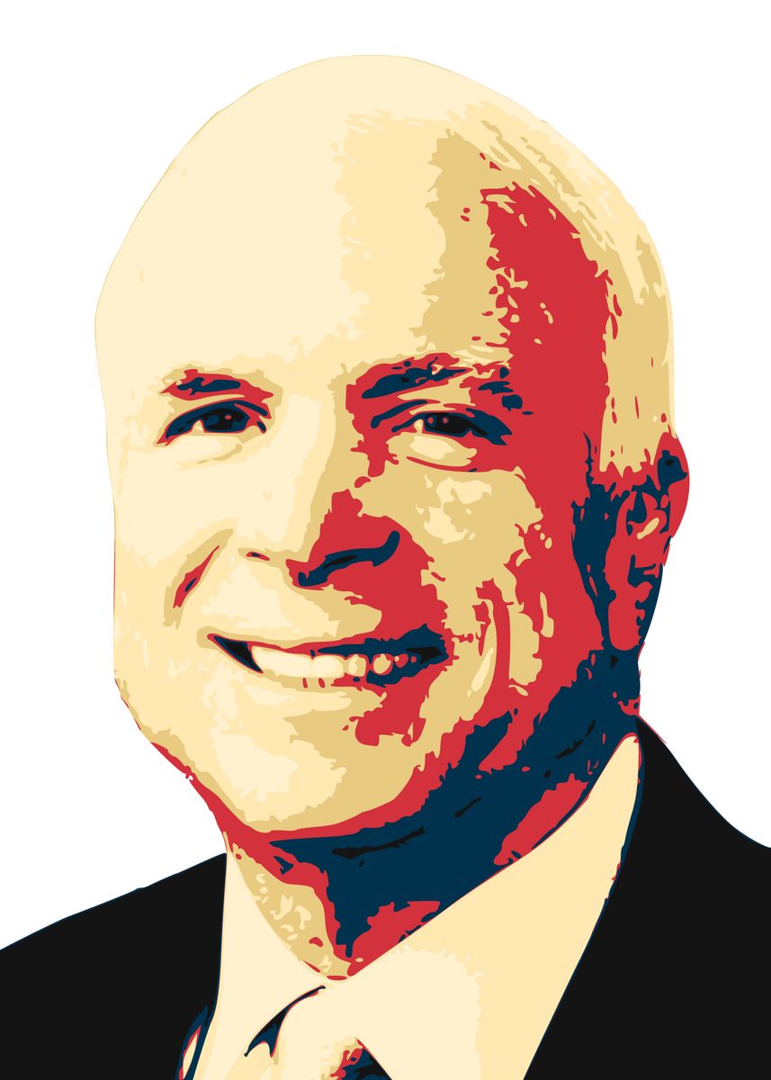 'John McCain' Poster, picture, metal print, paint by Filip Hellman ...