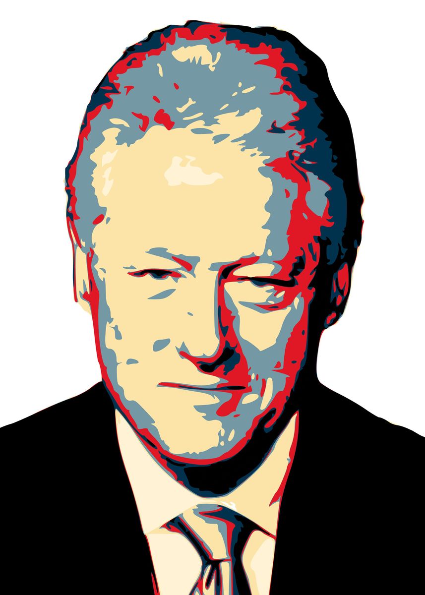 'Bill Clinton ' Poster, picture, metal print, paint by Filip Hellman ...
