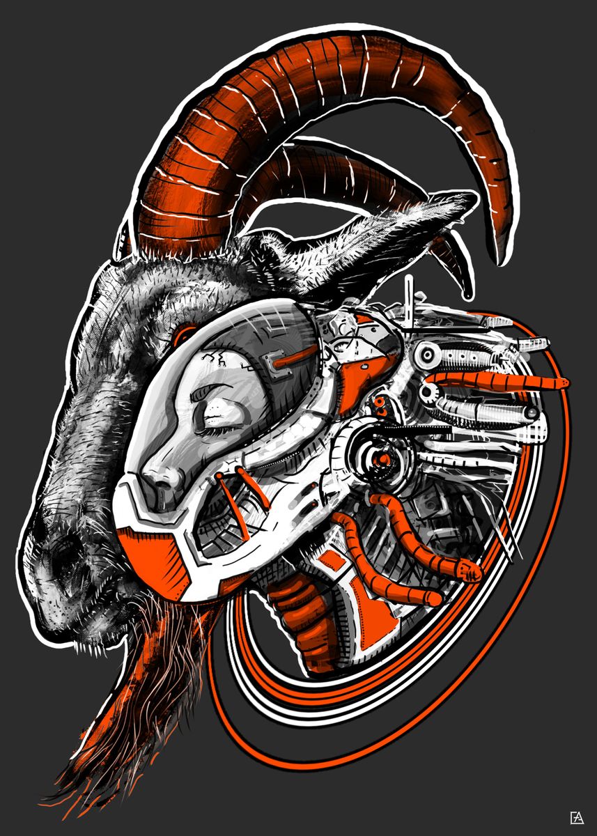 'Astro Goat' Poster, picture, metal print, paint by Erik Anarchie ...