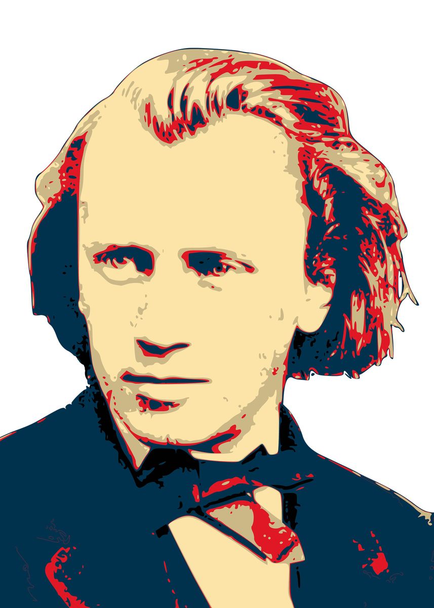 'Johannes Brahms' Poster, picture, metal print, paint by Filip Hellman ...