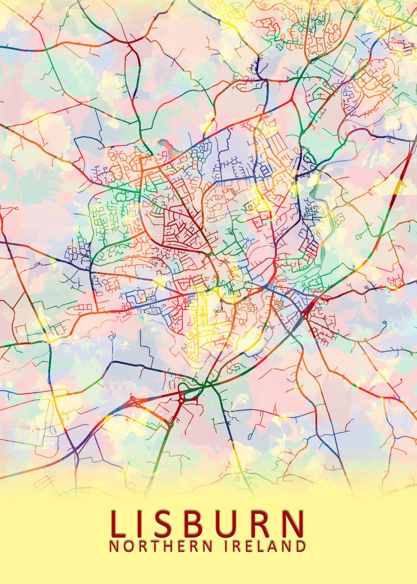 'Lisburn Northern Ireland' Poster, picture, metal print, paint by City ...