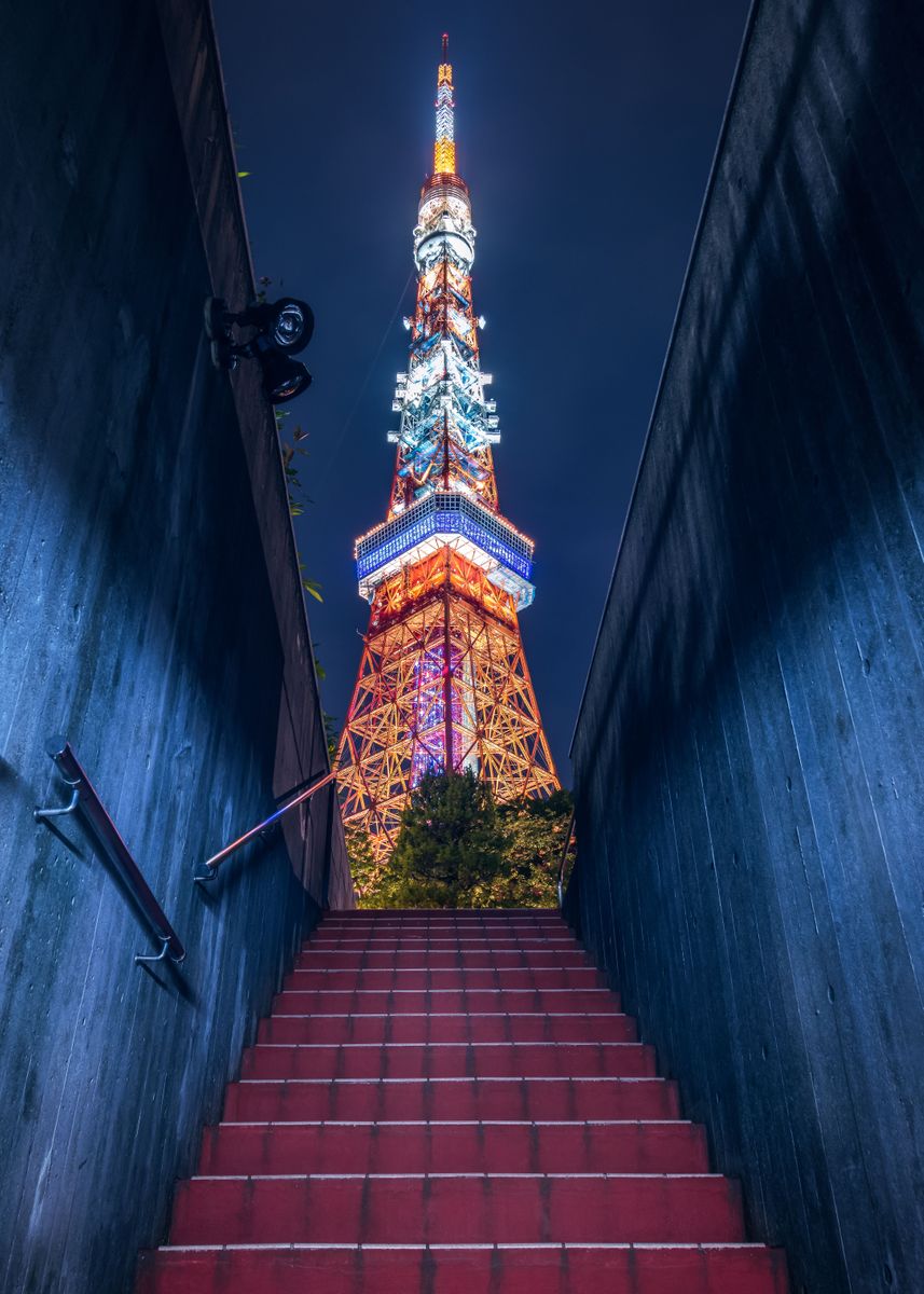 'Tokyo Tower' Poster, picture, metal print, paint by Nicolas Wauters ...