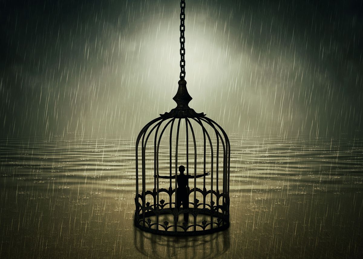 'trapped man' Poster by PsychoShadow | Displate