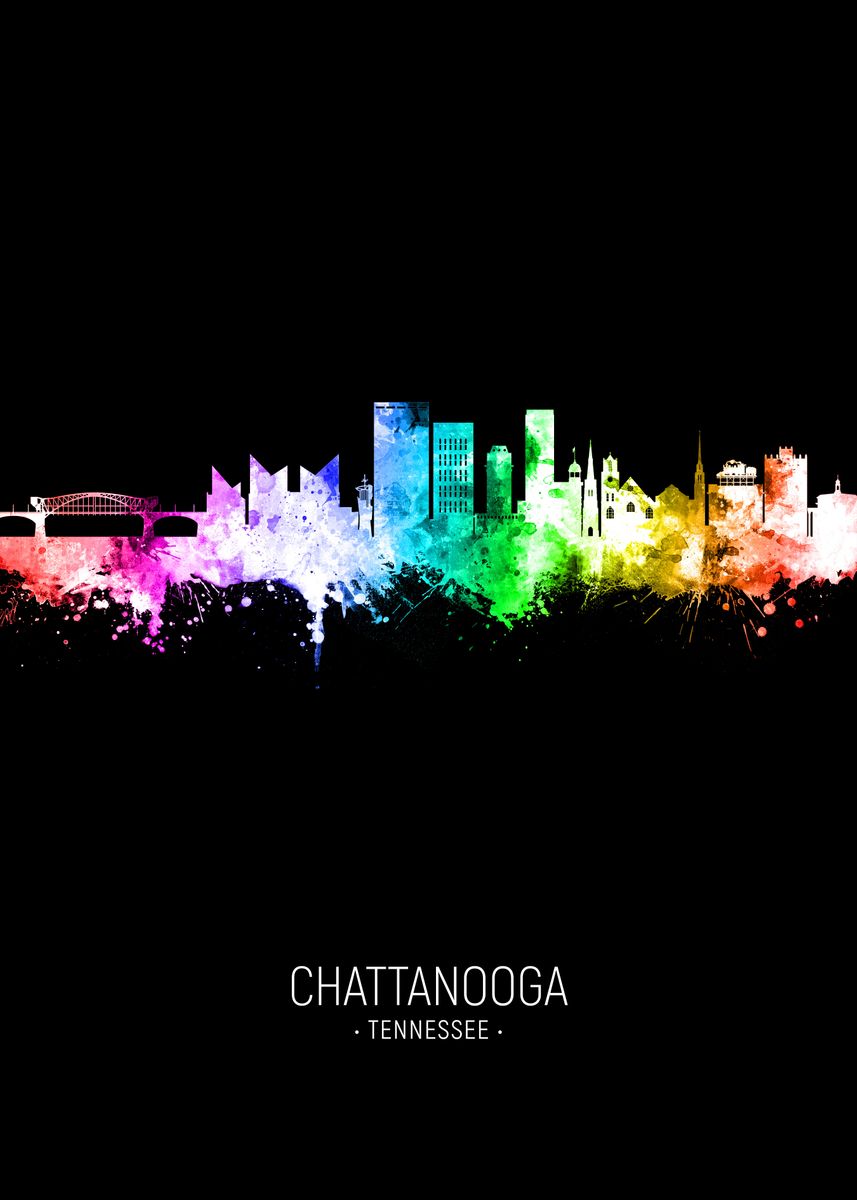 'Chattanooga Skyline' Poster, picture, metal print, paint by Michael ...