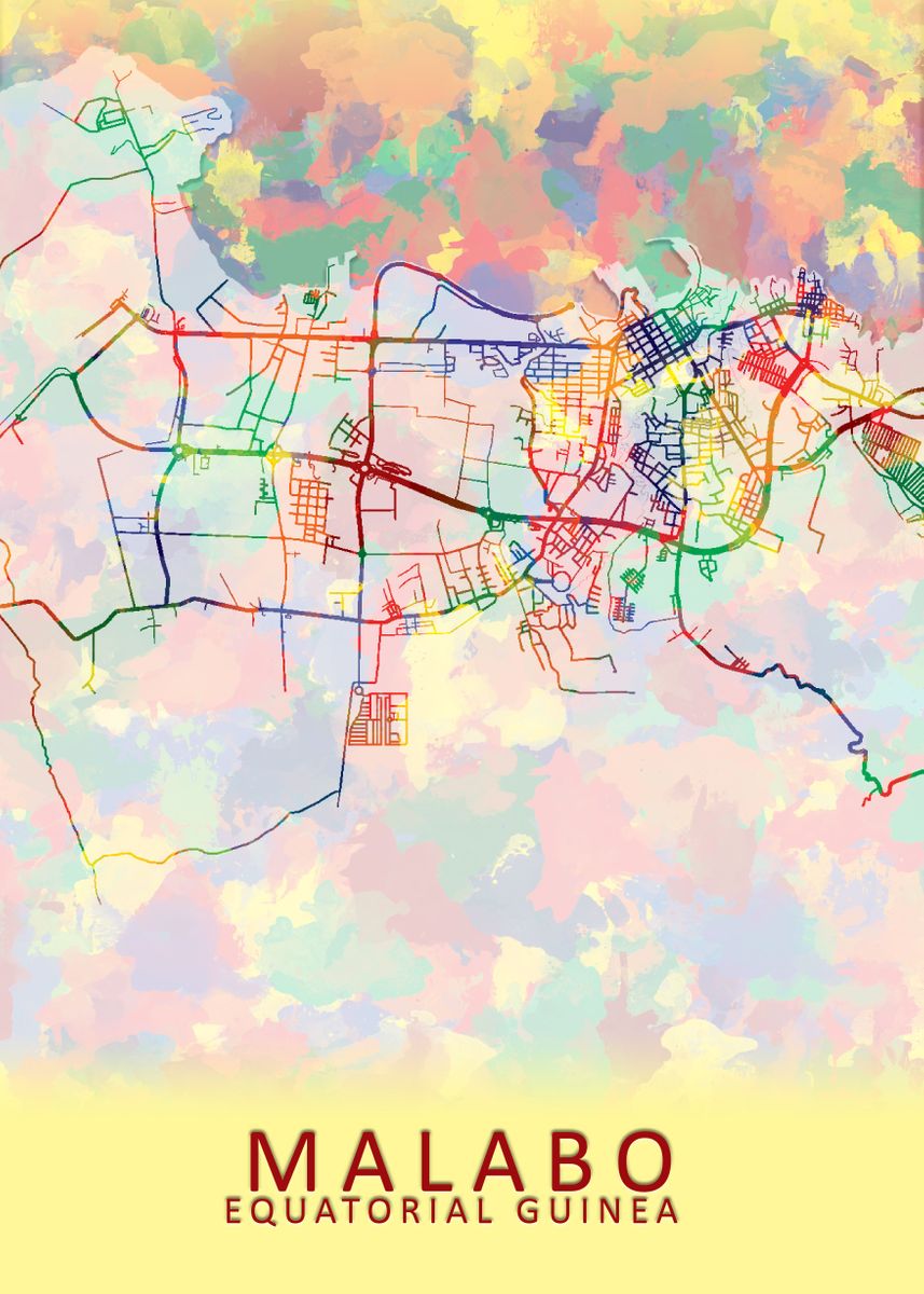 'Malabo Equatorial Guinea ' Poster, picture, metal print, paint by City ...