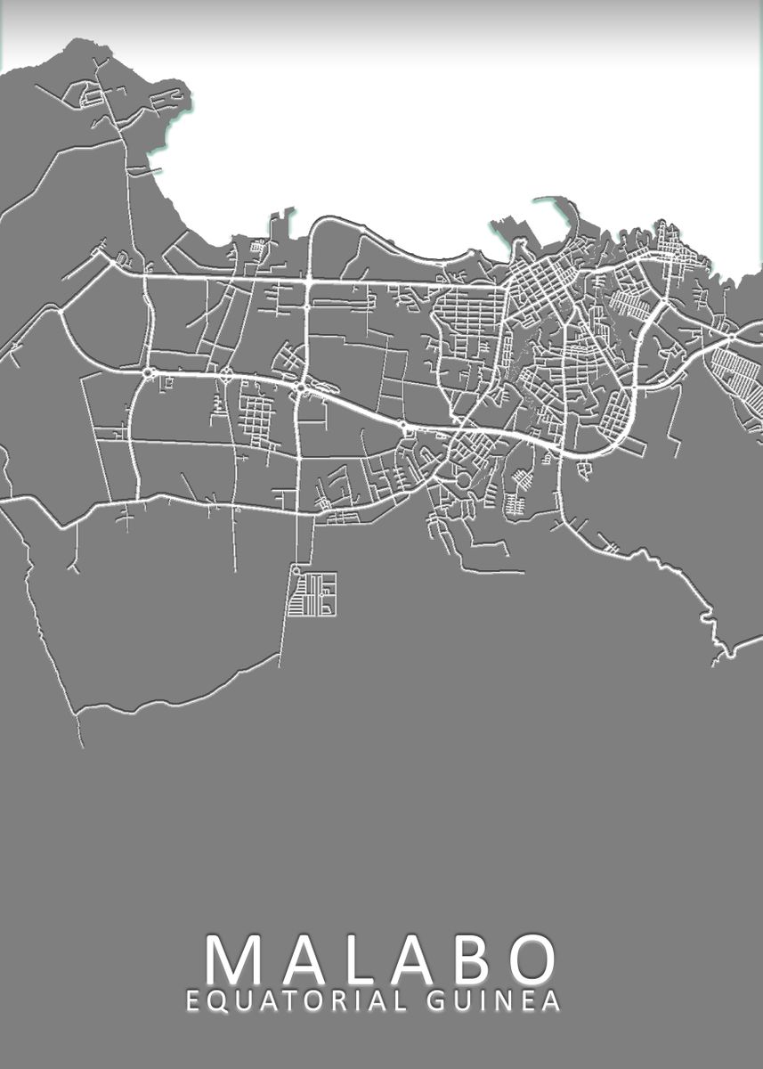 'Malabo Equatorial Guinea ' Poster by City Map Art Prints | Displate