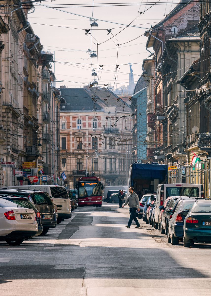 'Budapest Streets' Poster, picture, metal print, paint by Kőházi Balázs ...