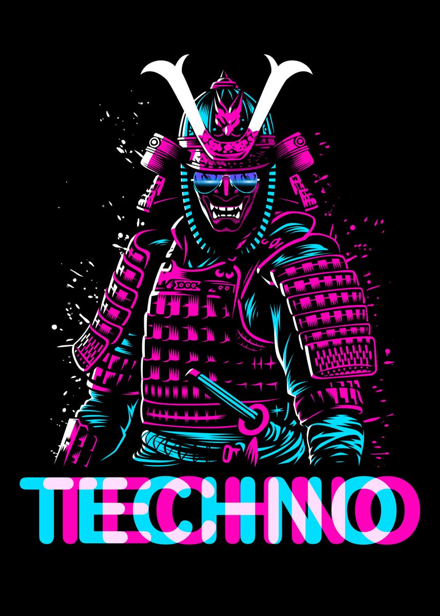 'Samurai techno' Poster by Alberto Perez | Displate