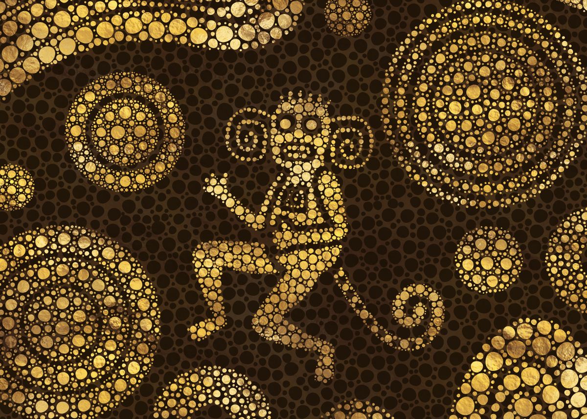 'Dot Art Monkey' Poster by Lioudmila Perry | Displate