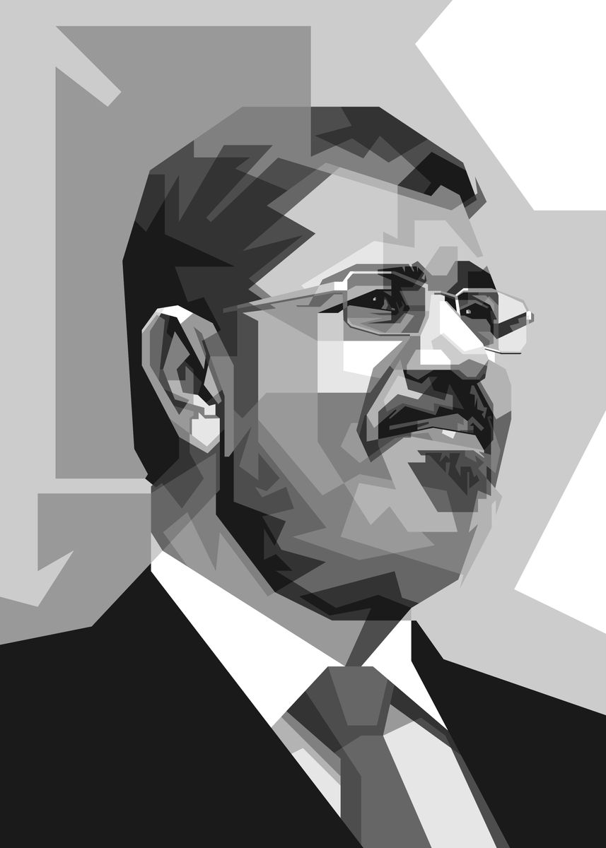 'Mohammed Mursi BW' Poster, picture, metal print, paint by Muh Alfian ...
