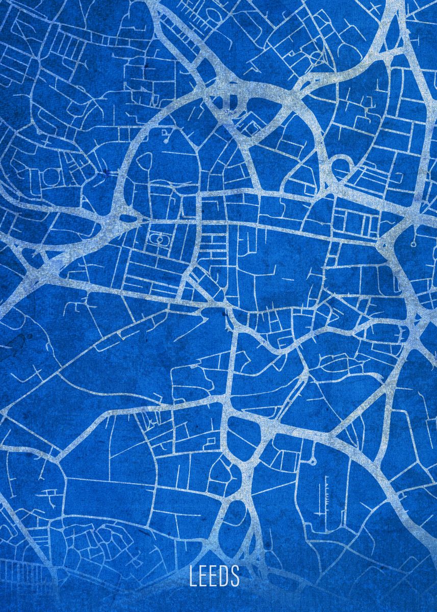 'Leeds City Street Map ' Poster, picture, metal print, paint by Design ...