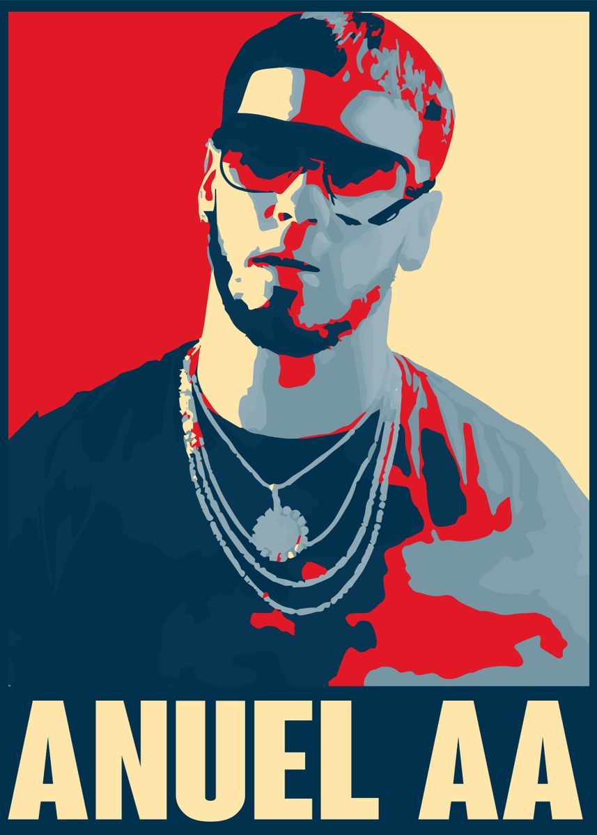 'Anuel AA' Poster, picture, metal print, paint by Shonen Design | Displate
