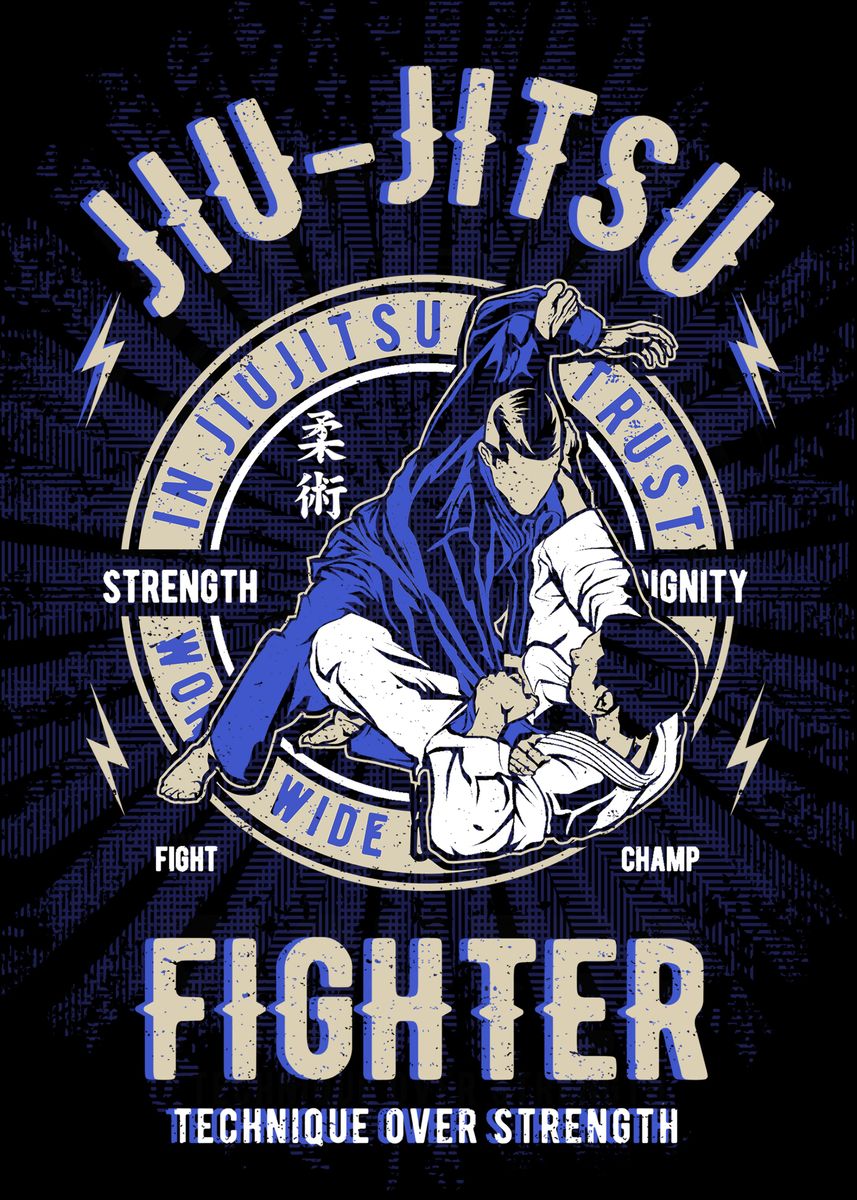 ' Jiu Jitsu Fighter' Poster, picture, metal print, paint by М Dam ...