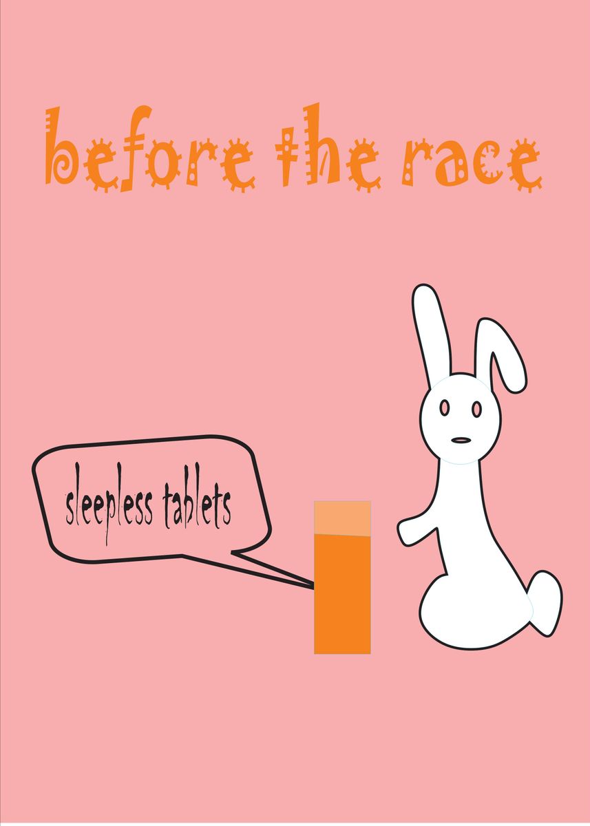 'rabbit and turtle race ' Poster, picture, metal print, paint by ...