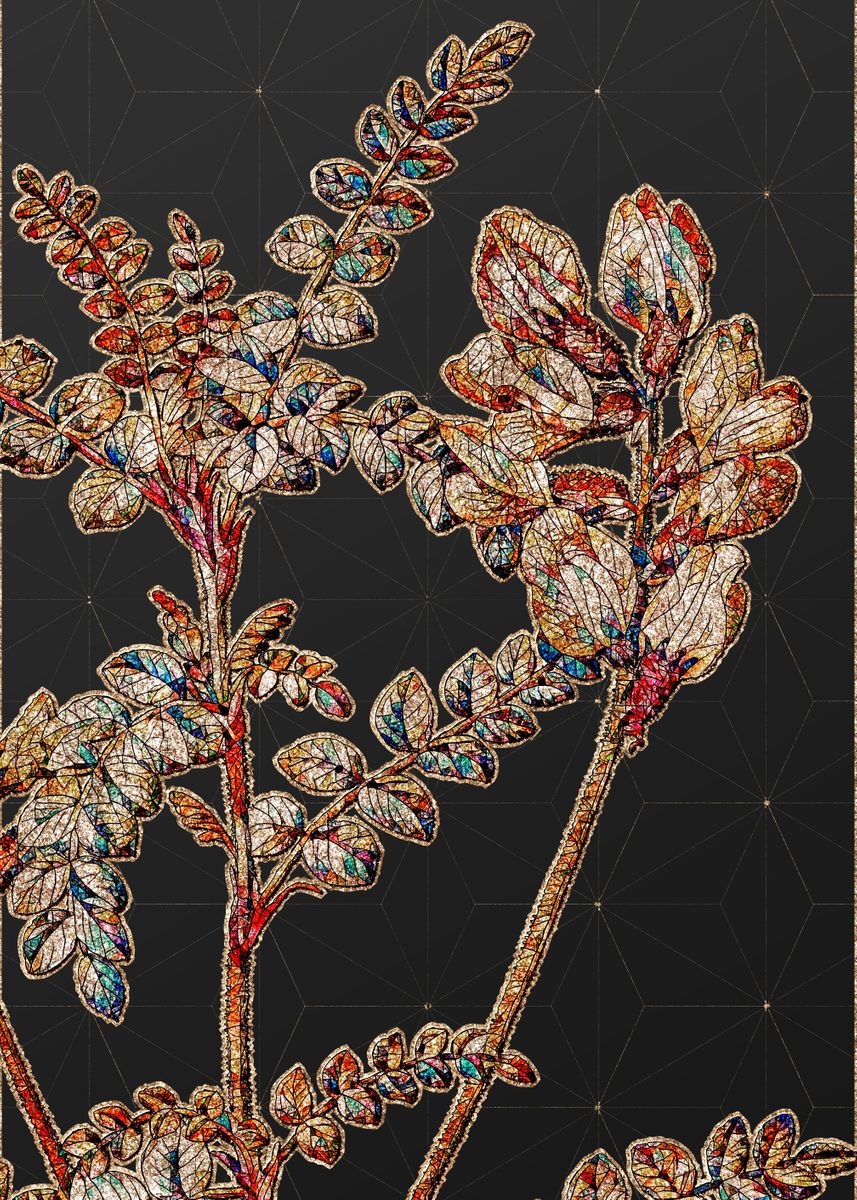 'Stained Glass Botanical' Poster by Holy Rock Design | Displate