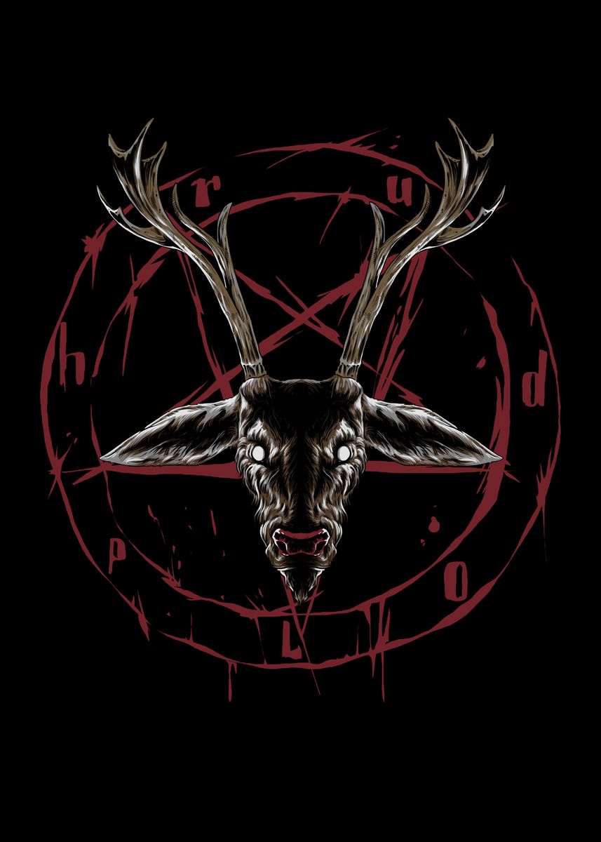 'Satanic Reindeer' Poster, picture, metal print, paint by Anziehend ...