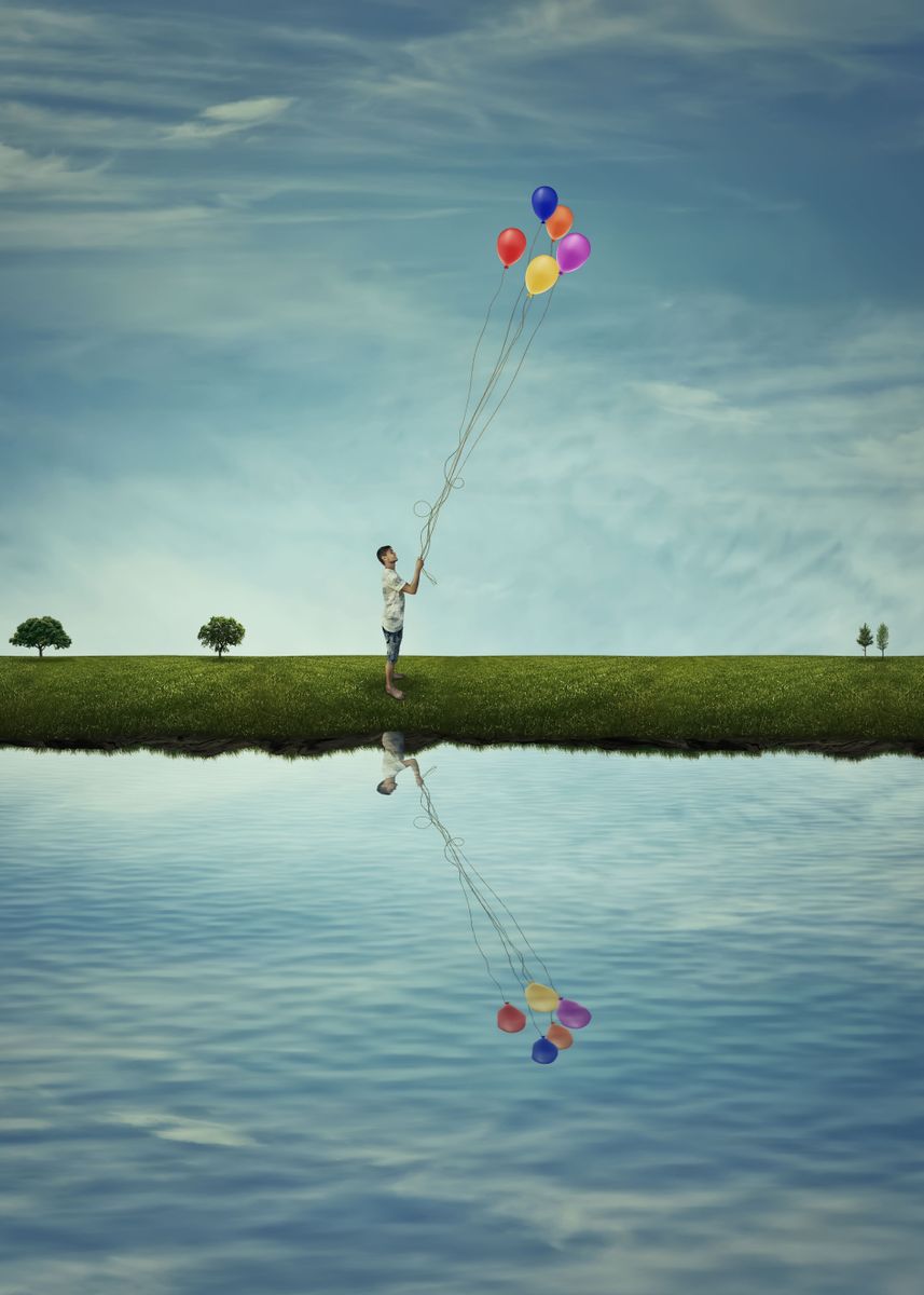 'joy reflection' Poster, picture, metal print, paint by PsychoShadow ...