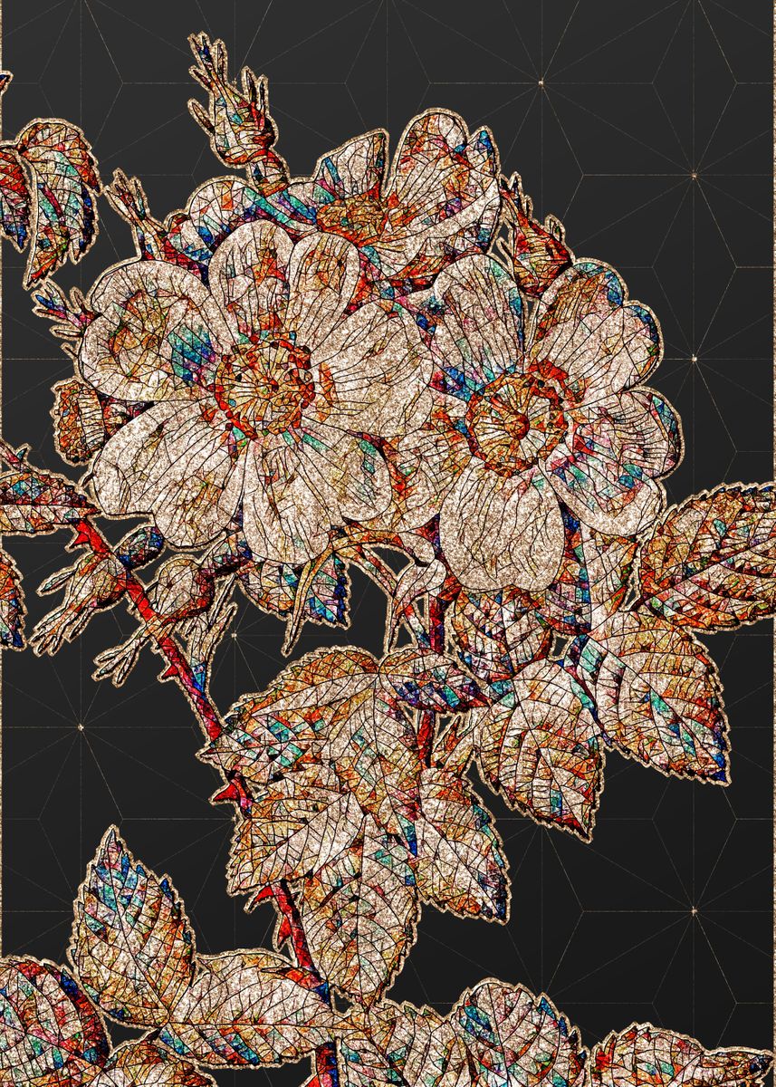 'Rainbow Mosaic Botanical' Poster by Holy Rock Design | Displate