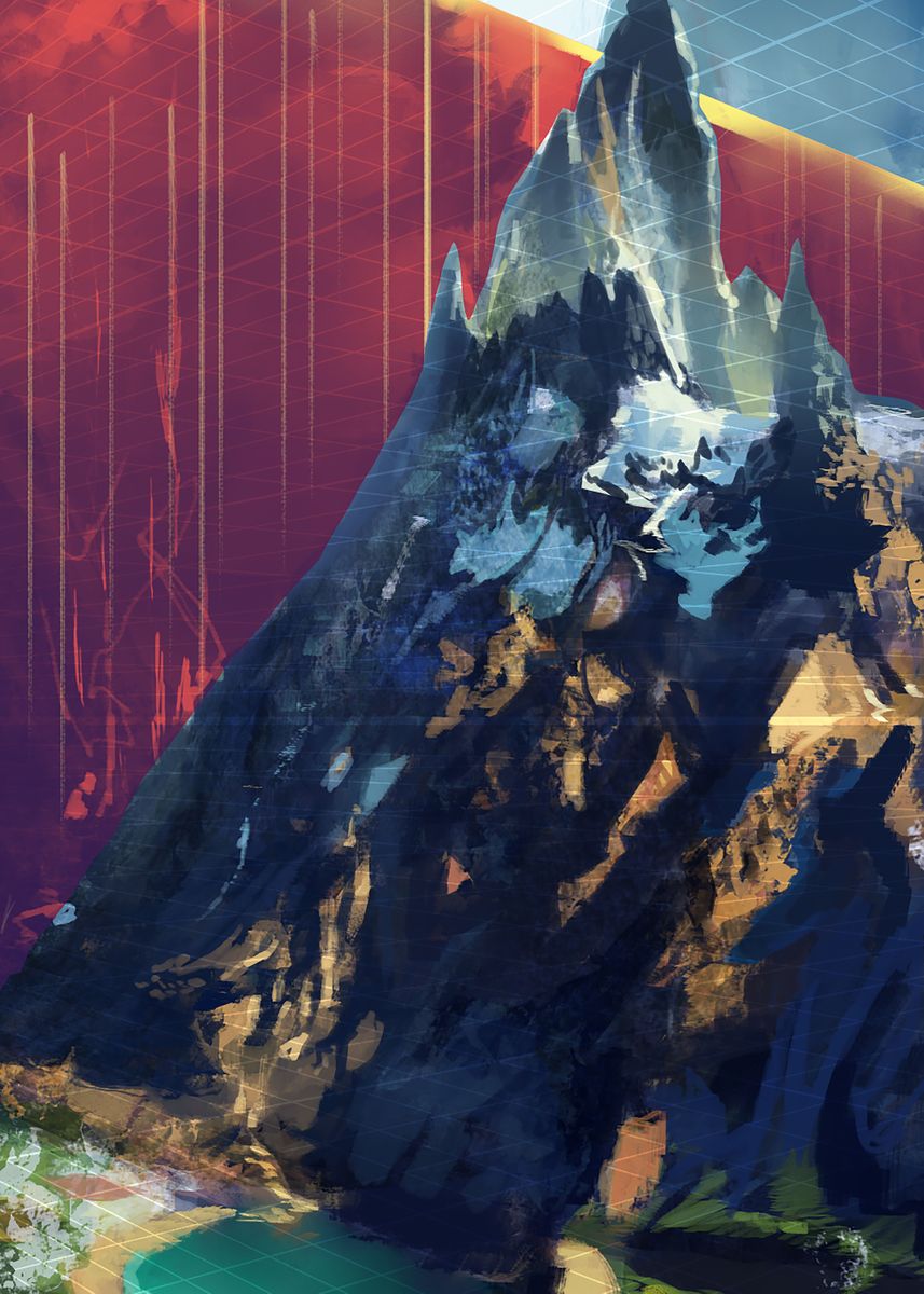 'Mountain' Poster, picture, metal print, paint by Ricky Truong | Displate