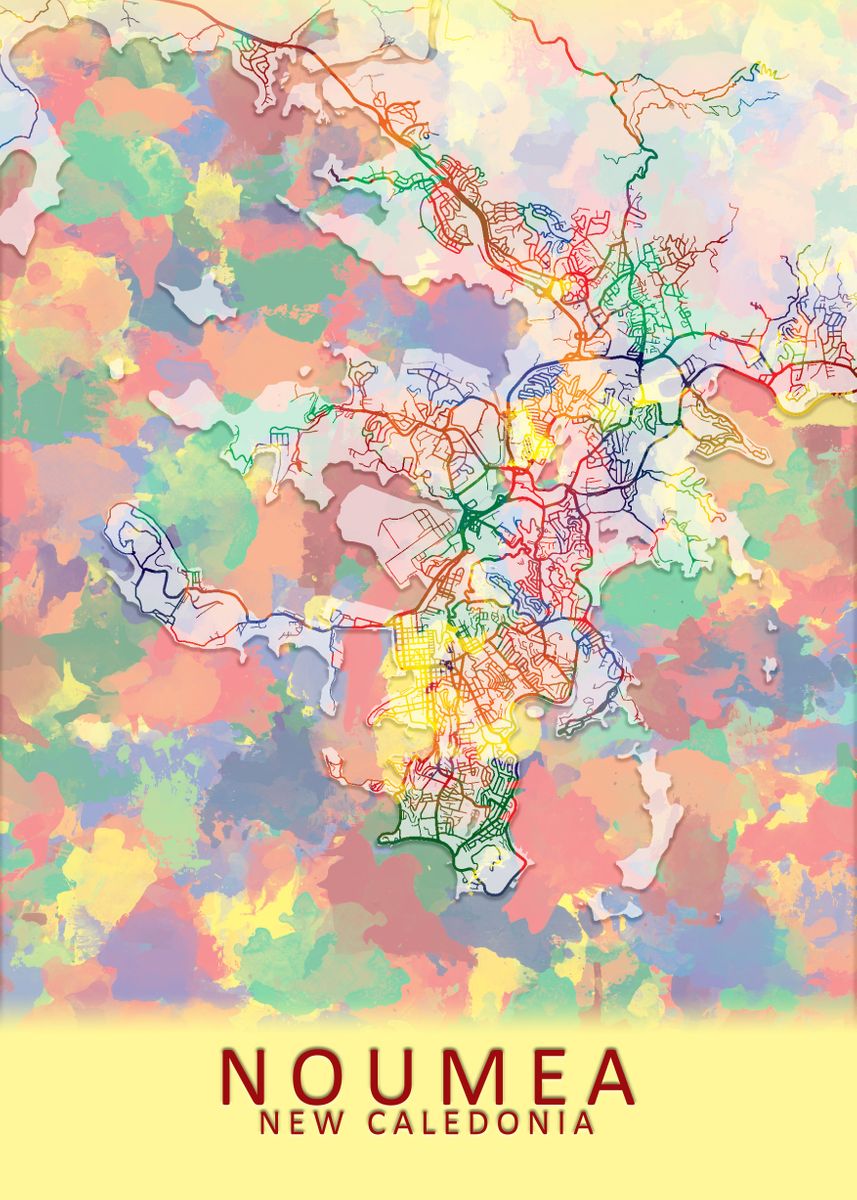 'Noumea New Caledonia Map' Poster by City Map Art Prints | Displate