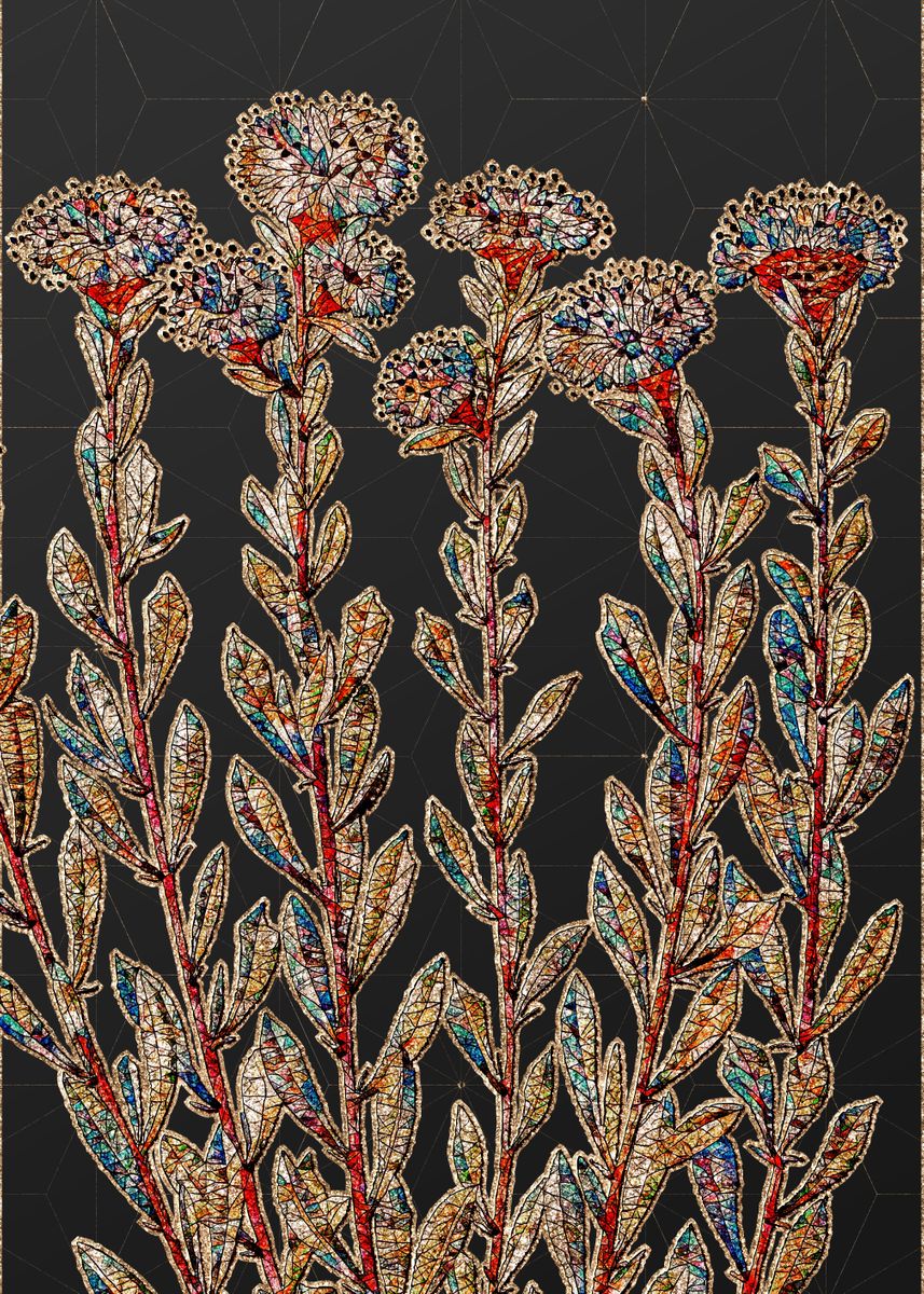 'Prismatic Mosaic Botanical' Poster by Holy Rock Design | Displate