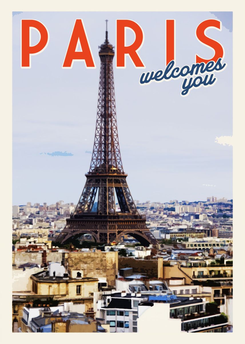 'Paris Vintage Poster' Poster by Conceptual Photography | Displate