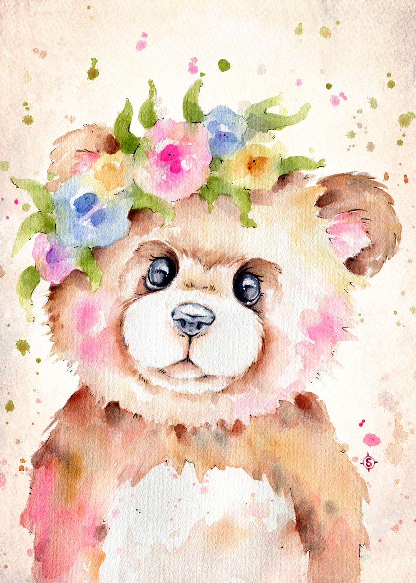 'Little Bear' Poster, picture, metal print, paint by Sillier Than Sally ...