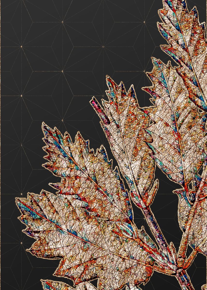 'Rainbow Mosaic Botanical' Poster by Holy Rock Design | Displate