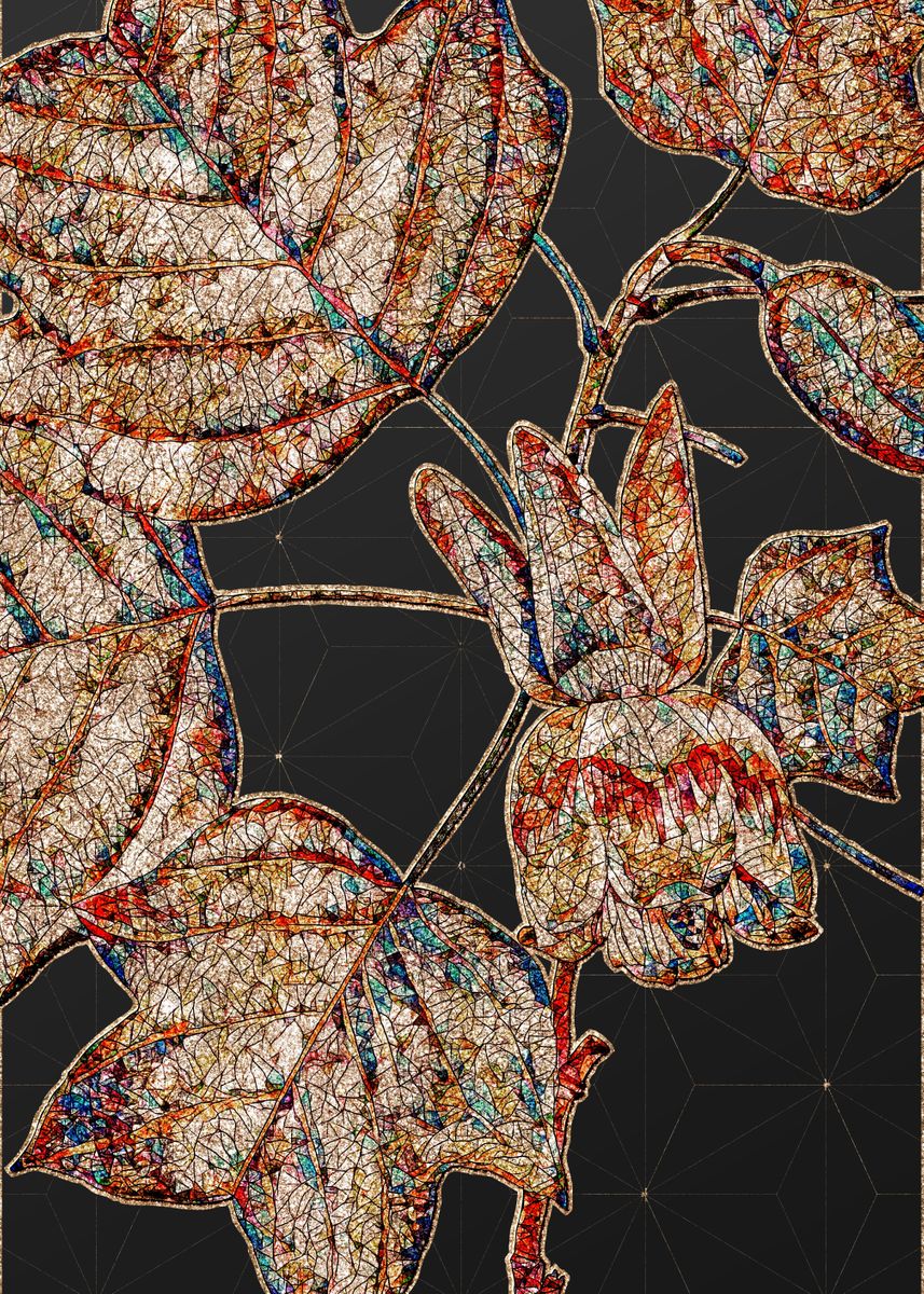 'Rainbow Mosaic Botanical' Poster by Holy Rock Design | Displate