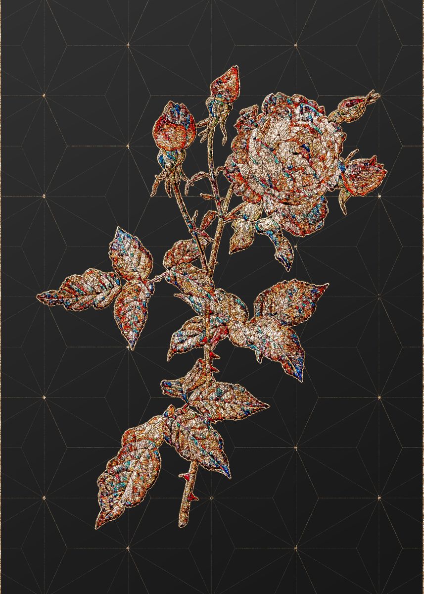 'Rainbow Mosaic Botanical' Poster by Holy Rock Design | Displate