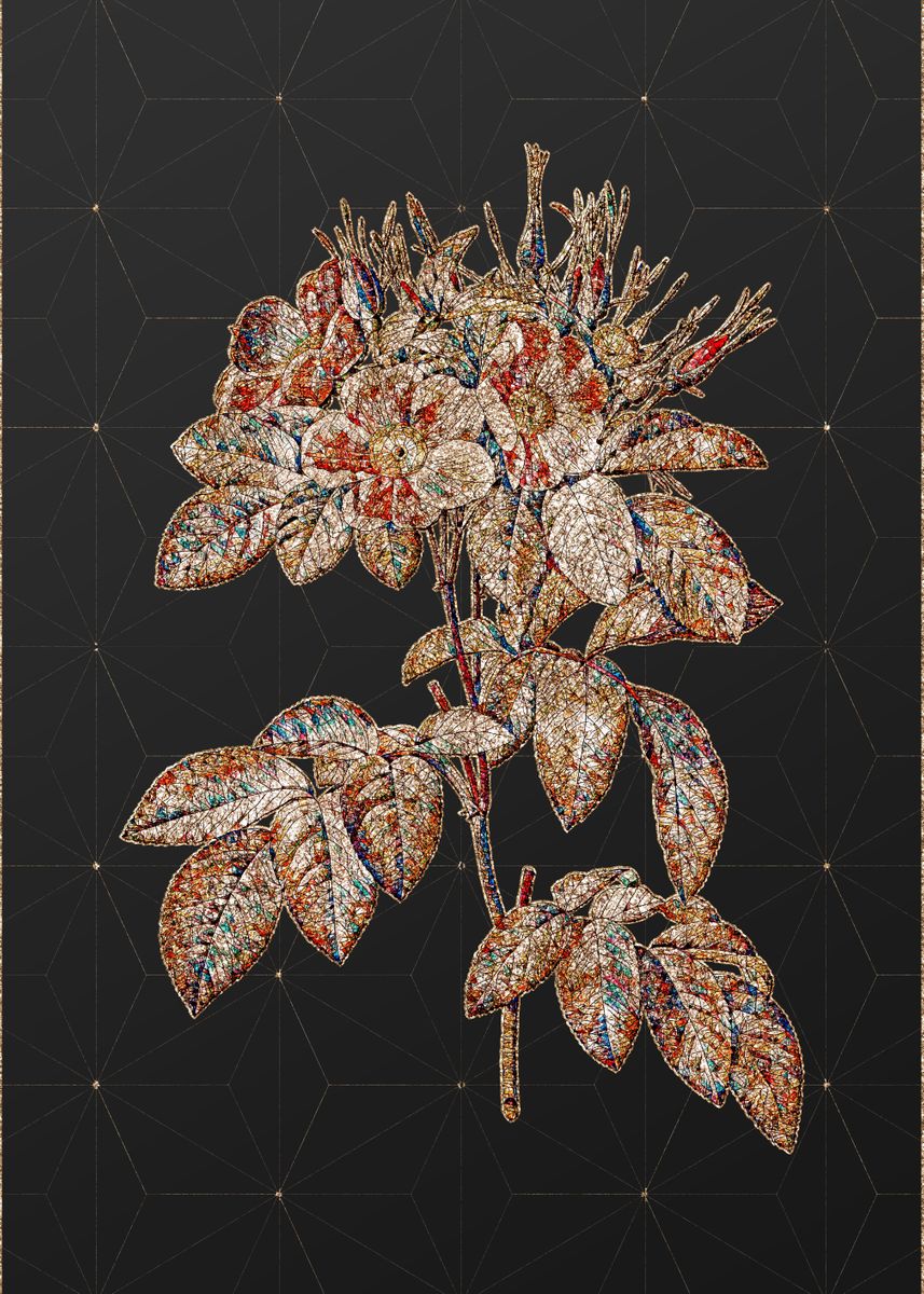 'Rainbow Mosaic Botanical' Poster by Holy Rock Design | Displate