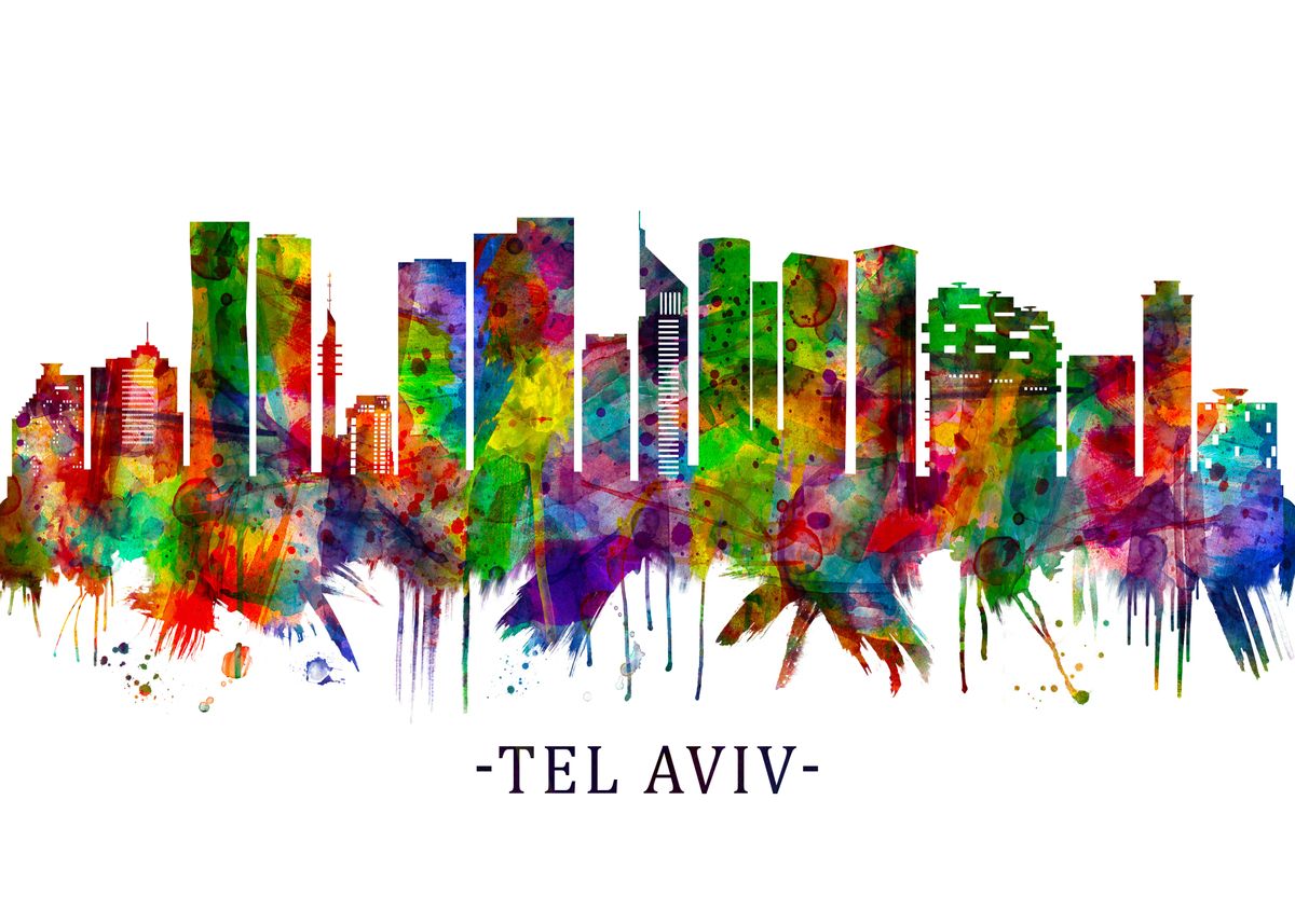 'Tel Aviv Israel Skyline' Poster by Towseef Dar | Displate