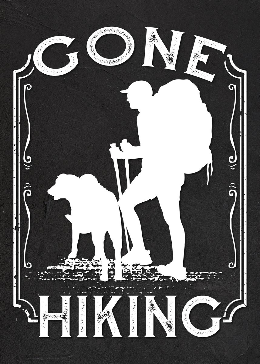 'Hiker Gone Hiking' Poster, picture, metal print, paint by Smiling Nerd ...