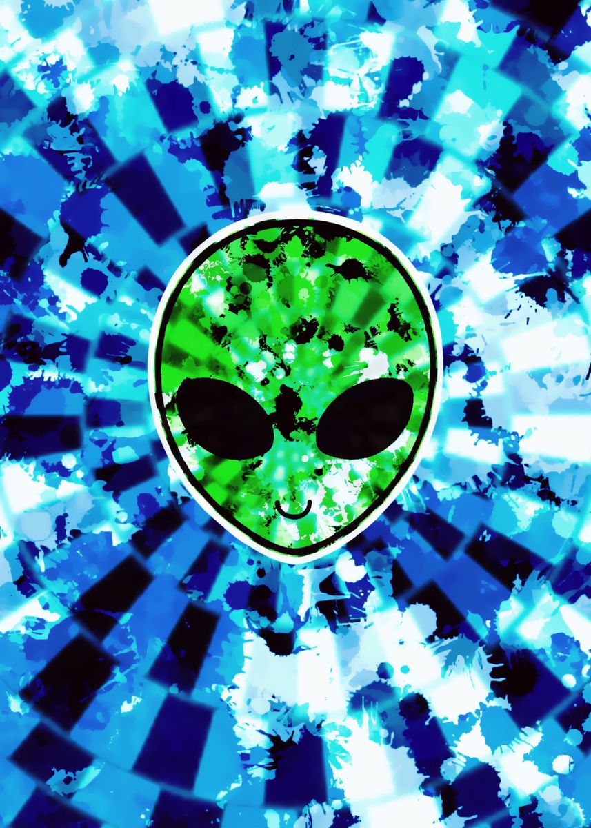 'Acid Wash Alien Tie Dye' Poster, picture, metal print, paint by Big ...