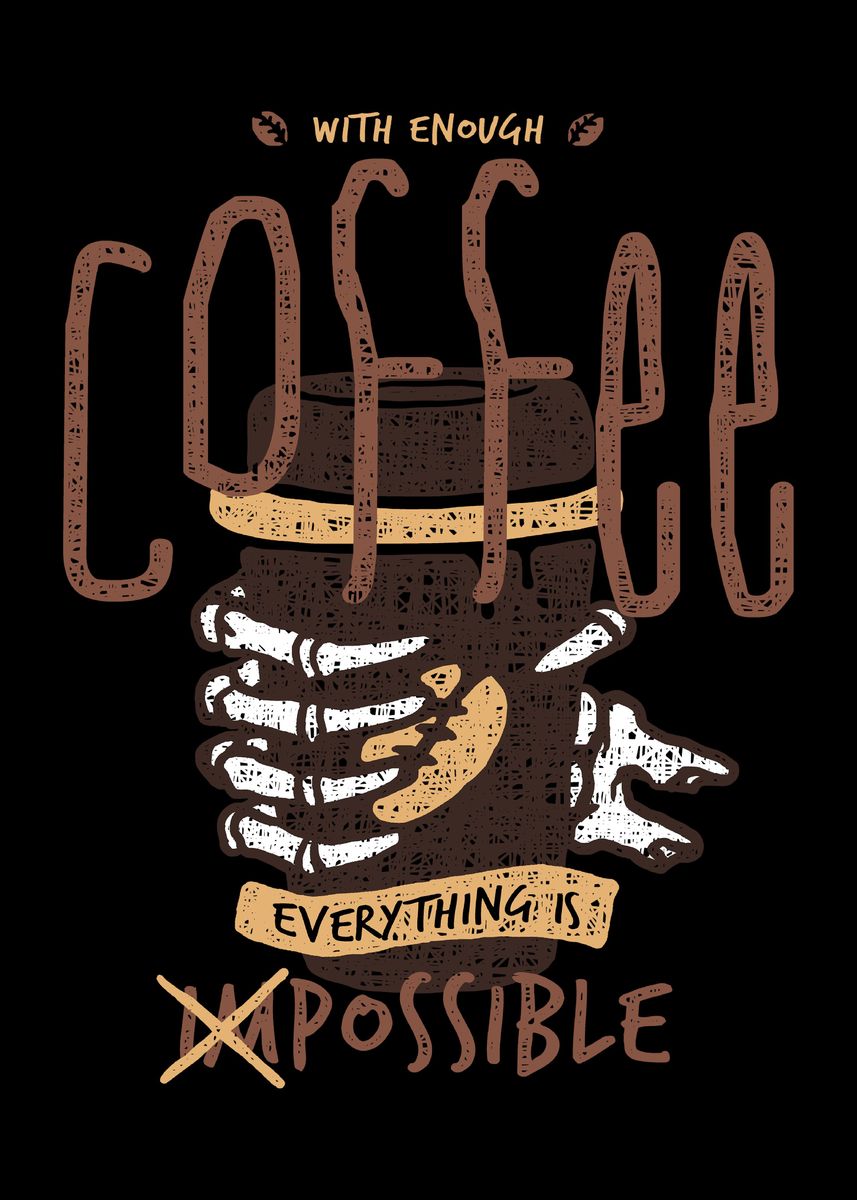 'Coffee Typography' Poster by Quilimo Studio | Displate