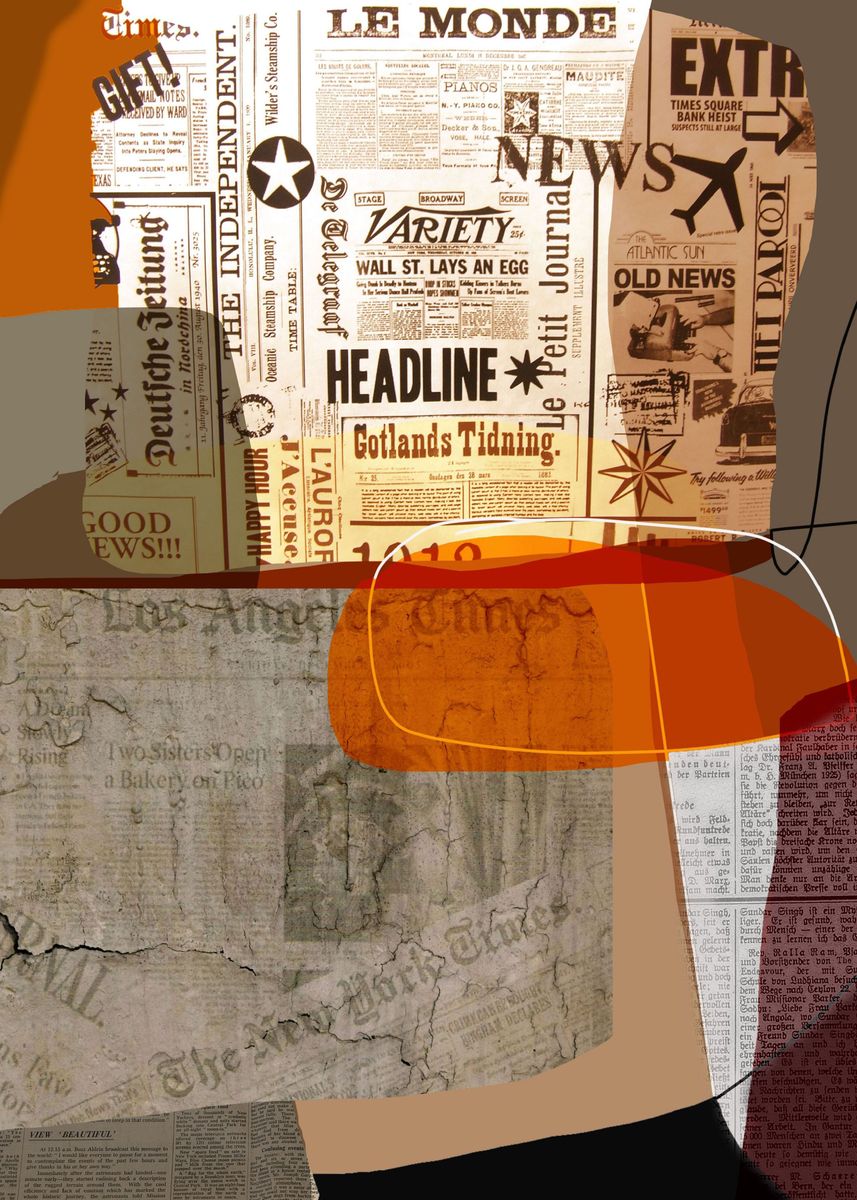 'Newspaper Art 1' Poster by Roberto Moro | Displate