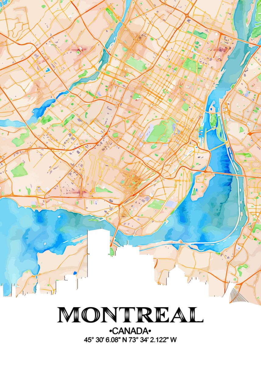 'Montreal' Poster by Printed Artings | Displate