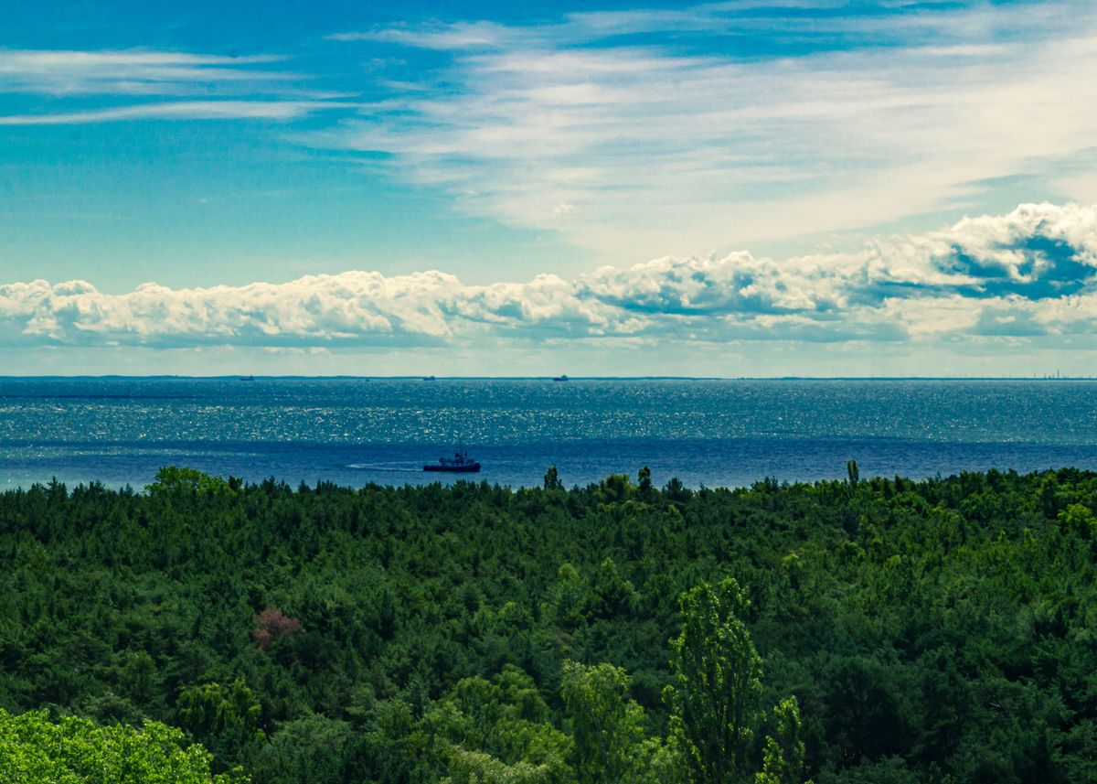 'Sea Forest Sky Clouds' Poster by Maksym Kapliuk | Displate