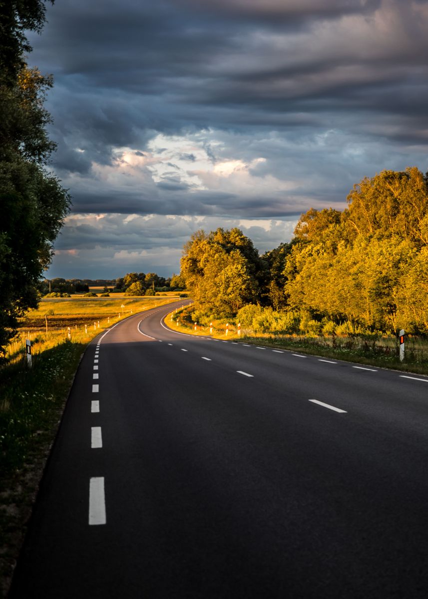 'Empty Road' Poster by Saulius Zakarka | Displate