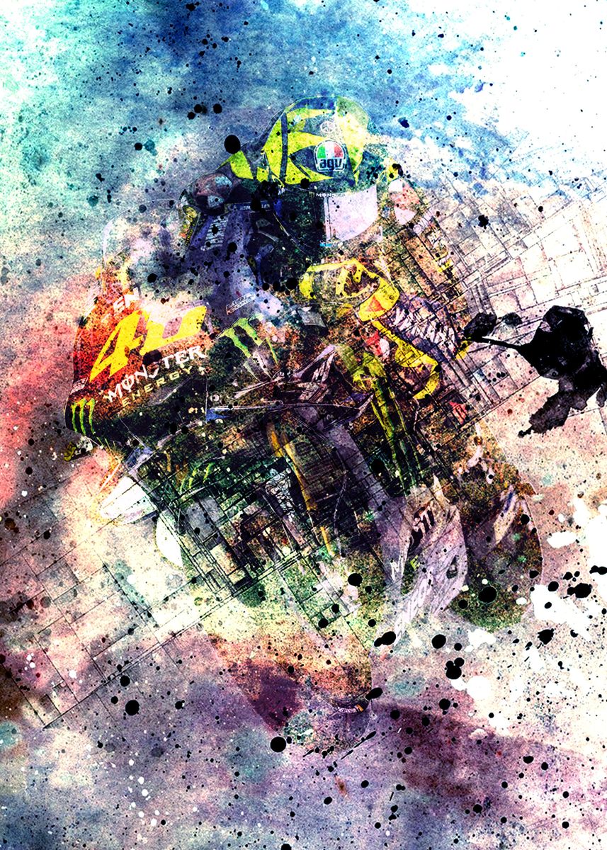 'valentino rossi ' Poster, picture, metal print, paint by budi yanto ...