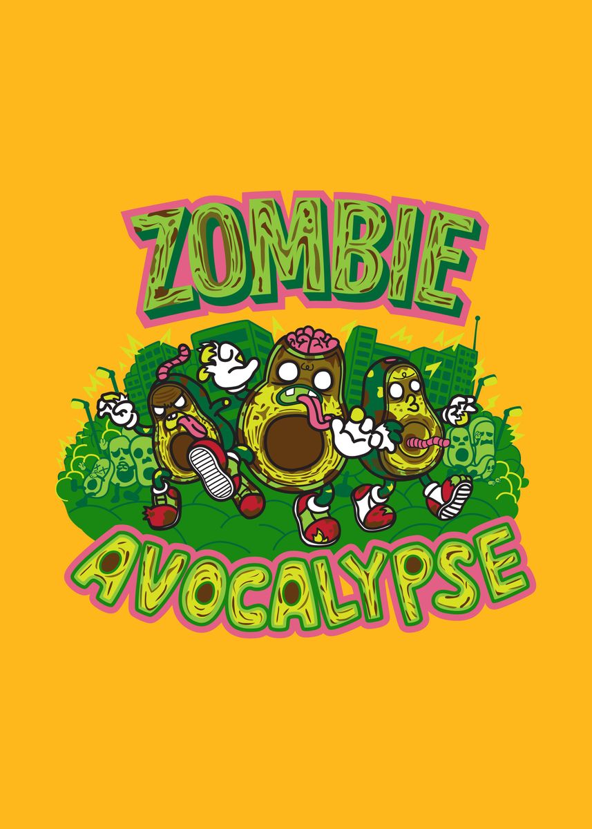 'Zombie Avocalypse' Poster by Robin Tjung | Displate